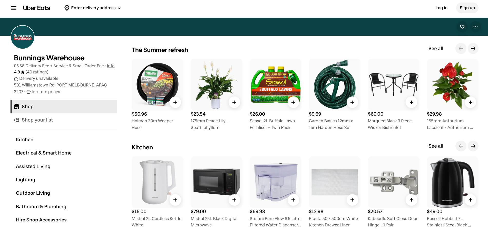 Bunnings teams up with Uber Eats to deliver products on demand