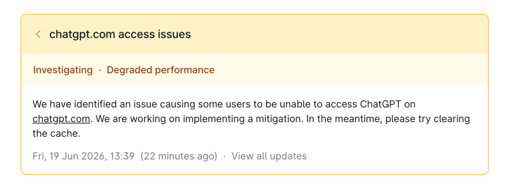 ChatGPT down? Users report strange redirects and browser issues